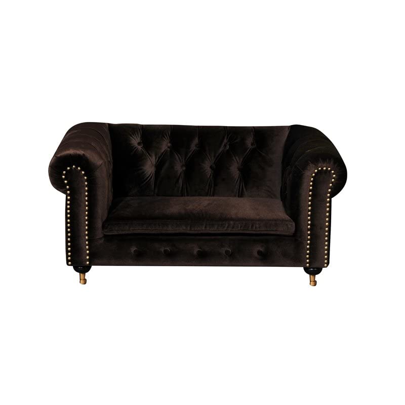 American Home Classic Claire 10" Velvet Dog's Sofa in Gold and Chocolate