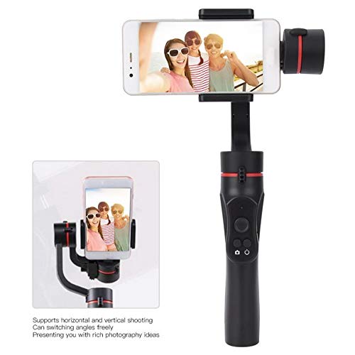 3 Axis Gimbal Stabilizer Vlog Handheld Cellphone Stabilizer Anti-Shake Smartphone Stabilizer for 55-90mm Cellphone Action Camera (Bundle : with Phone Lens)