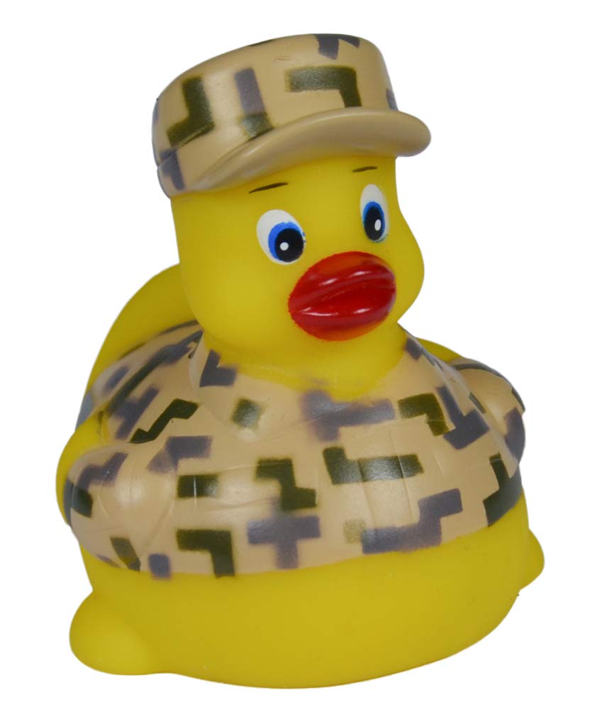BGick Army Rubber Duck, New, US Army Camouflage Dressed Floater Toy Rubber Duck for Patriotic Theme, Pride & Might Expressed, Gift Showing US Military Might, Birthday Baby Shower General Gift& Might