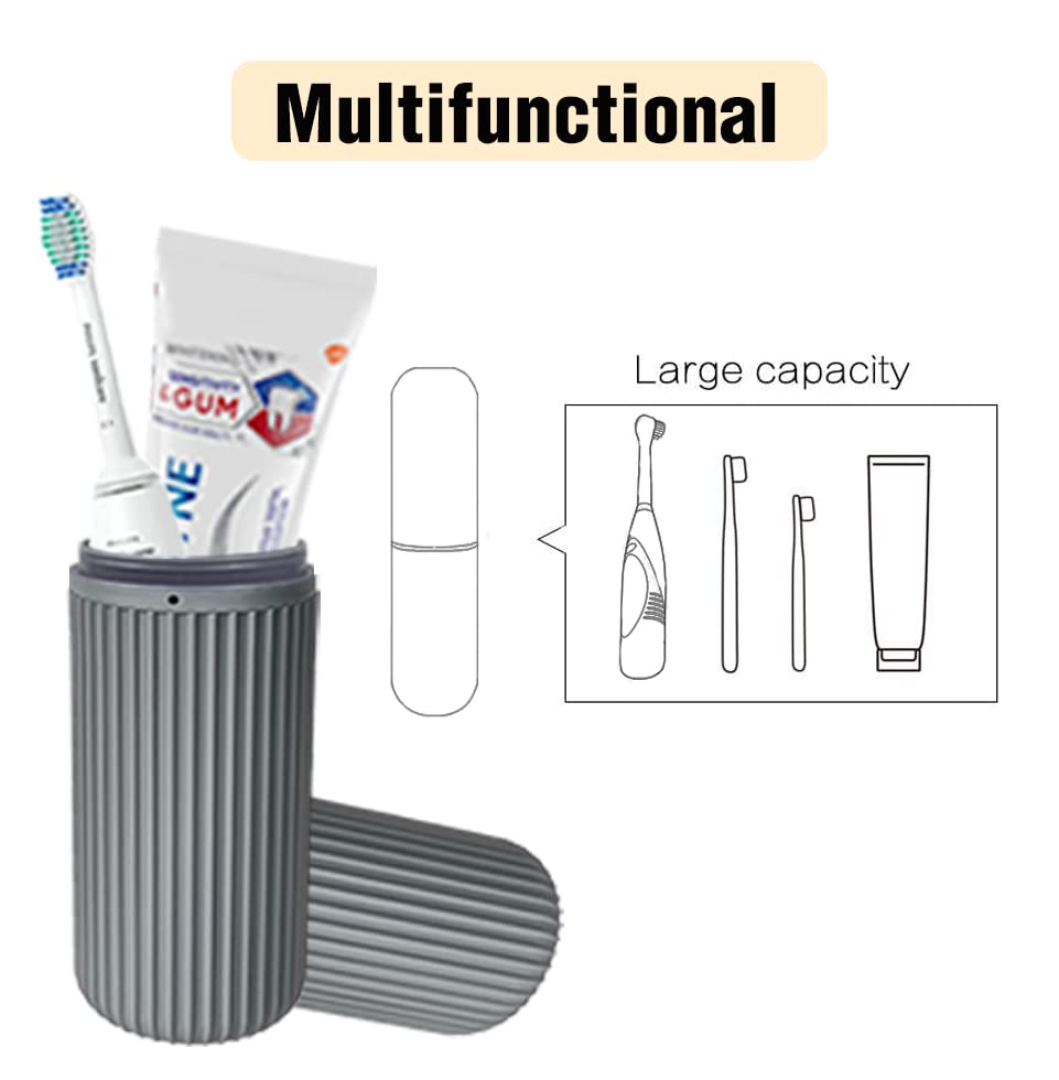 8 Pack Travel Toothbrush Case, Portable Breathable Toothbrush Holder Long 9 inch for Travel, Camping, Business Trips, Schools and Home, Multifuction Toothbrushes Toothpaste Set