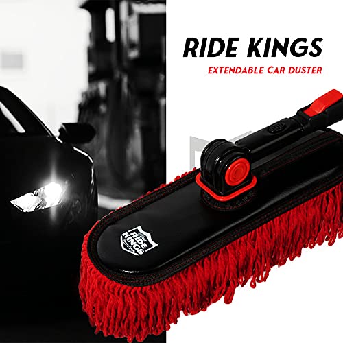Car Duster Exterior Scratch Free,Soft Car Brush Kit for Car,Truck,SUV,RV and Motorcycle,Wax Cotton Hair,Car Dusters With Extendable Handle,Duster for car Cleaning,Dust Pollen Removing,No Lintā¦