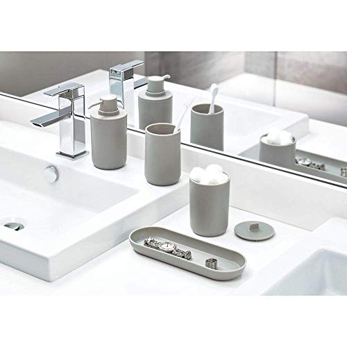 iDesign Cade Bowl Brush and Holder, Toilet Cleaning Set for Bathroom, Matte Gray 2 Each