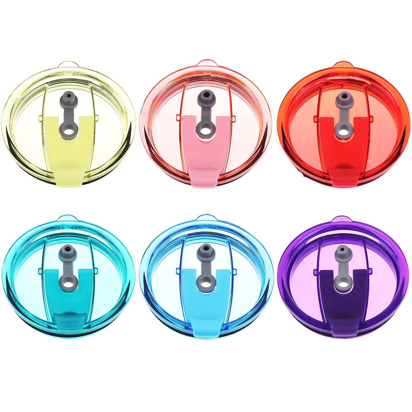 6 Pieces 20 oz Tumbler Lids Replacement Lids Spill-proof Splash Resistant Lids Covers for Mug Tumblers Cups with 3 inch cup mouth in dia