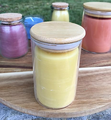 BeeTheLight Beeswax Jar Candle - 100% Pure USA Bees Wax in Glass Container
