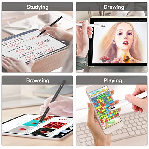 Stylus (2 Pcs), StylusHome Magnetic Disc Universal Stylus Pens Touch Screens for Apple/iPhone/Ipad pro/Mini/Air/Android/Microsoft/Surface All Capacitive Touch Screens - Black/White