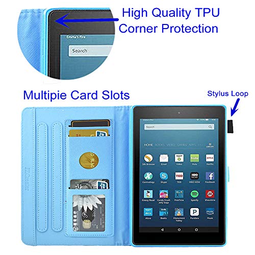Case for Kindle fire HD 8 Old Model (Only Fit 2018 2017 2016, 8th/7th/6th Gen), Not Fit HD 8 2020 Tablet and HD 8 Plus, JZCreater Standing Case Cover with Auto Wake/Sleep, Purple Butterfly