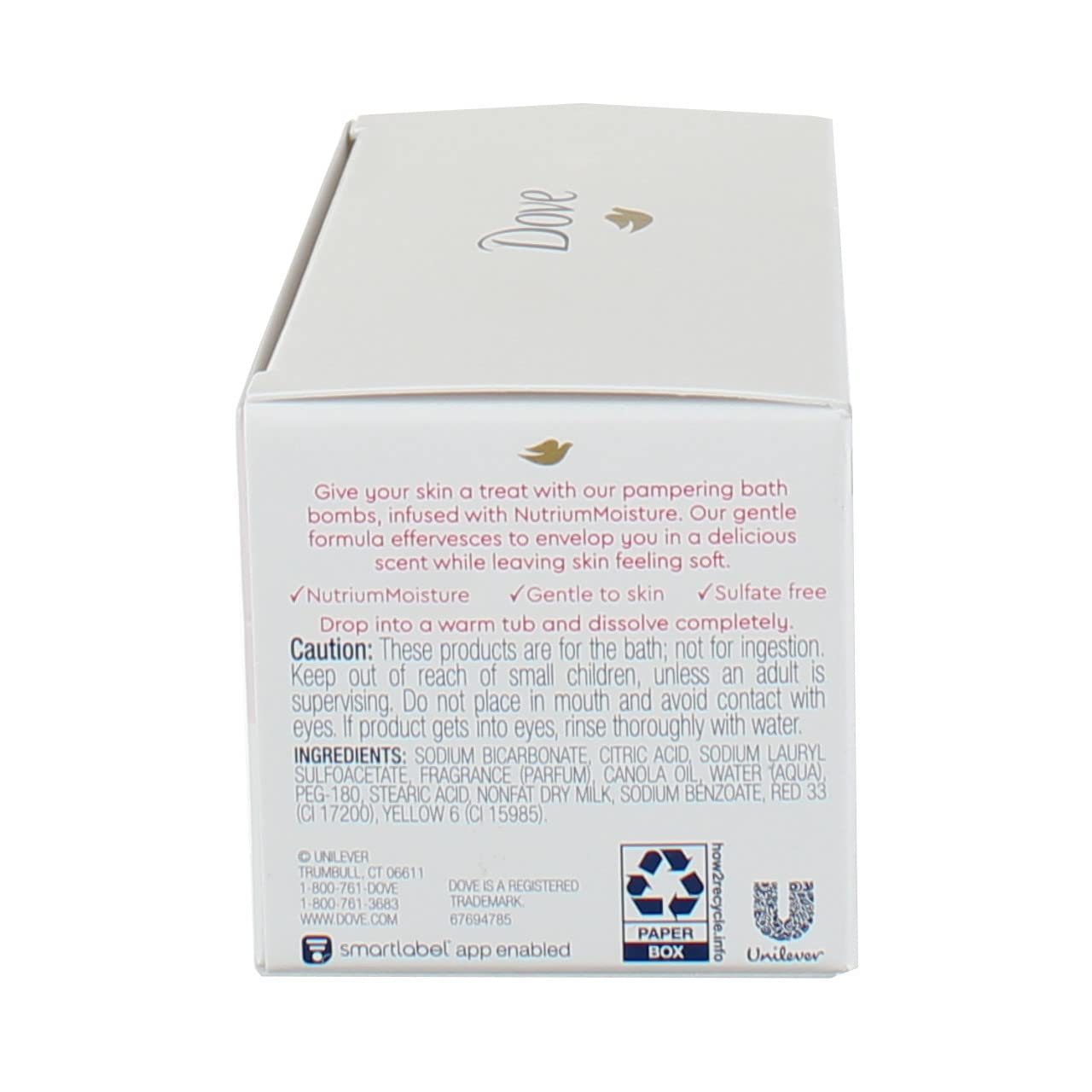 Dove Bath Bomb Vanilla Raspberry, 2 Pieces, Total Weight 5.6 oz (Pack of 2)