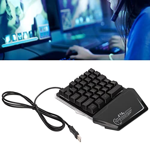 ciciglow RGB One Handed Mechanical Gaming Keyboard, Backlit Professional Gaming Keyboard with Wrist Rest Support,35 Keys Portable Mini Gaming Keypad Ergonomic Game Keyboard for Game