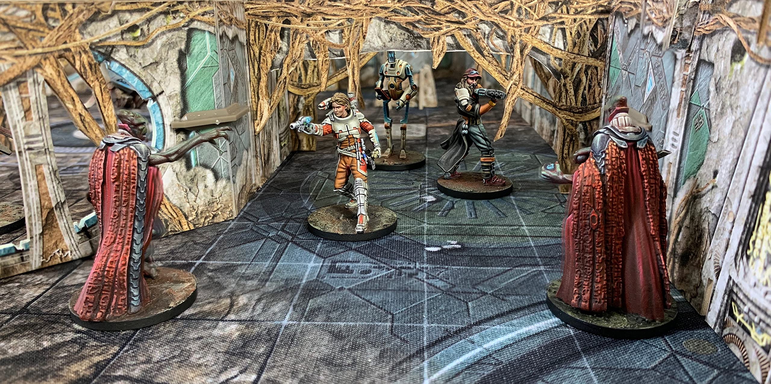 Battle Systems - Modular Tabletop 3D Gaming Sci-Fi Terrain - Perfect for 28mm-35mm Miniatures and Figures - No Painting Required - Science Fiction Aliens 40K Wargame - (Alien Catacombs)