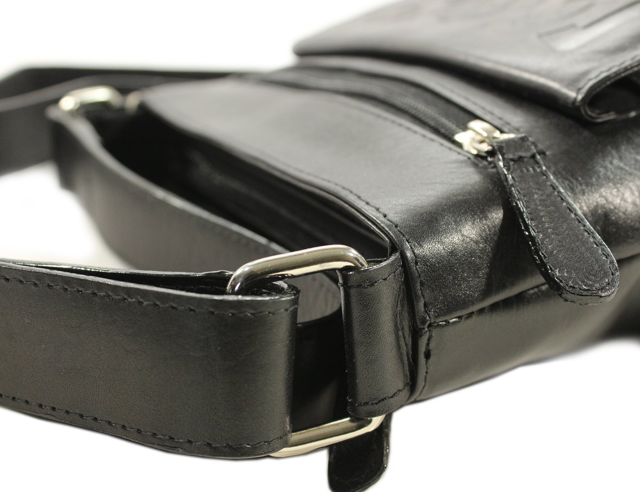 Biddy Murphy Irish Hand Bag Crossbody Black Leather Embossed Celtic Weave Made in Ireland