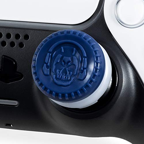 KontrolFreek Call of Duty: Warzone Performance Thumbsticks for Playstation 4 (PS4) and Playstation 5 (PS5) | 2 High-Rise, Hybrid| Blue/Gray