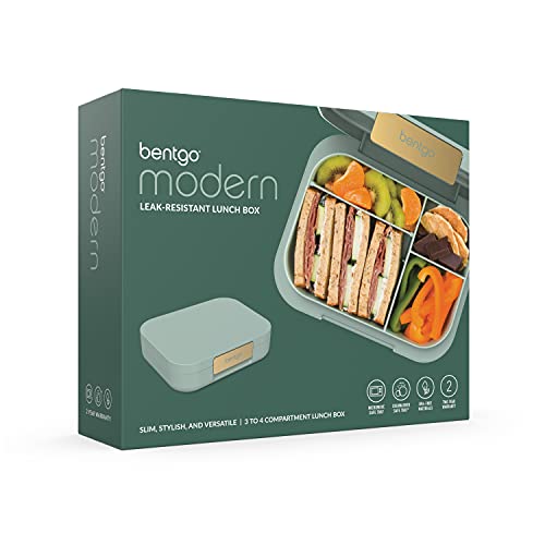 Bentgo® Modern - Versatile 4-Compartment Bento-Style Lunch Box, Leak-Resistant, Ideal for On-the-Go Balanced Eating - BPA-Free, Matte Finish and Ergonomic Design (Mint Green)