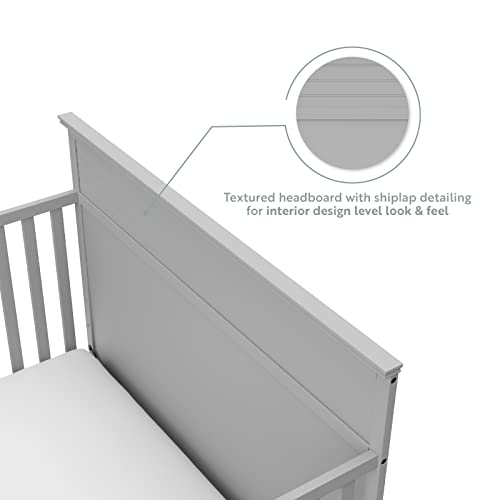 STORKCRAFT Homestead 5-in-1 Convertible Crib with Drawer (Pebble Gray) β GREENGUARD Gold Certified, Crib with Drawer Combo, Includes Nursery Storage Drawer, Converts to Toddler Bed and Full-Size Bed