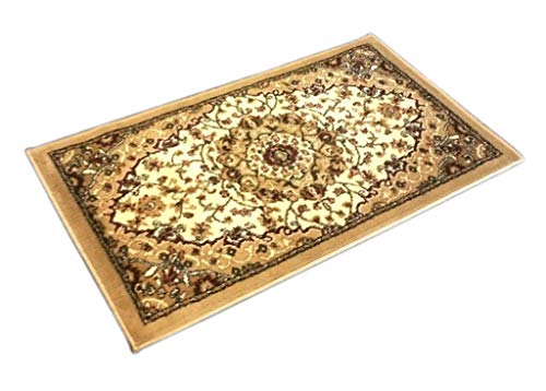 Bellagio Traditional Oriental Door Mat Design 401 Ivory (24 Inch X 40 Inch)