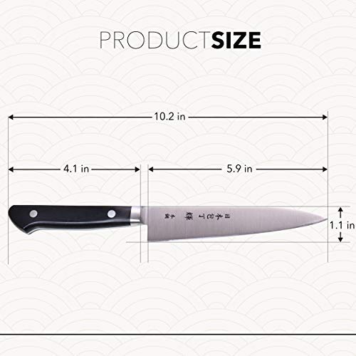 JCK ORIGINAL Kagayaki CarboNext Japanese Chef’s Knife, KC-2ES Professional Petty Knife, High Carbon Tool Steel Pro Kitchen Knife with Ergonomic Pakka Wood Handle, 5.9 inch