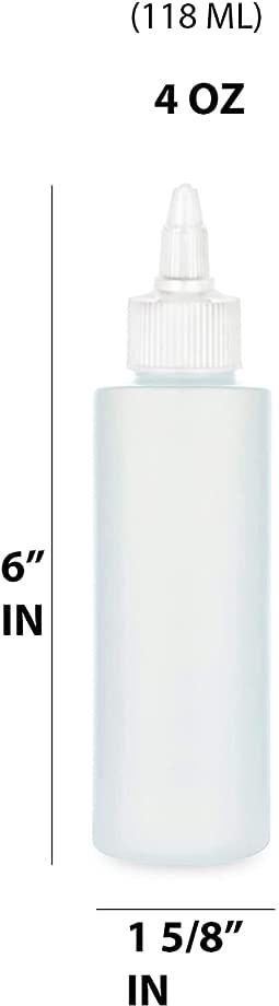 BRIGHTFROM Condiment Squeeze Bottles, 4 OZ Empty Squirt Bottle with Twist Top Cap, Leak Proof - Great for Ketchup, Mustard, Syrup, Sauces, Dressing, Oil, Arts and Crafts, BPA FREE Plastic - 4 PACK