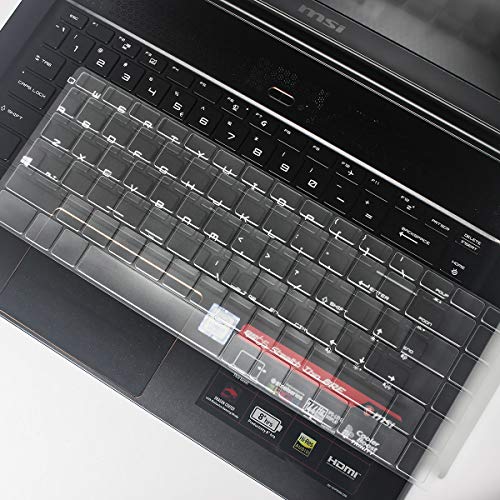 CaseBuy Premium Clear Keyboard Cover for MSI GS65 GF63 Stealth Thin 15.6"/MSI PS63 P65 WP65 WS65 15.6 Inch/MSI PS42 14 Inch Gaming Laptop, Ultra Thin Dustproof Protective Skin, TPU