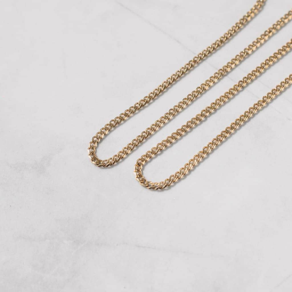 3MM Micro Cuban Rope Chain Necklace 16" 18" 20" 24" 28" - Gold (18)