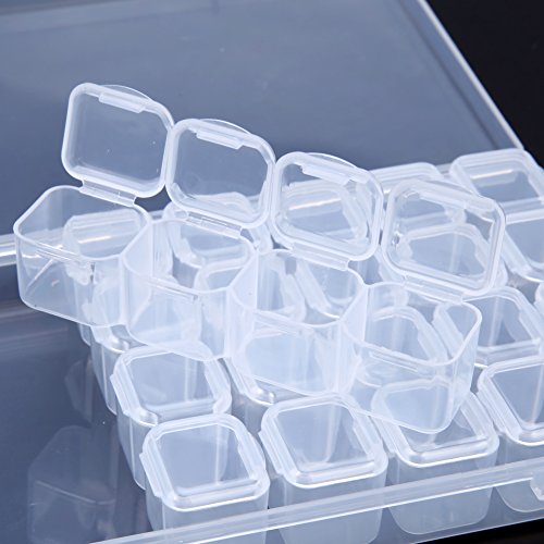 Jocestyle 28 Slots Plastic Storage Box Nail Art Rhinestone Tools Jewelry Display