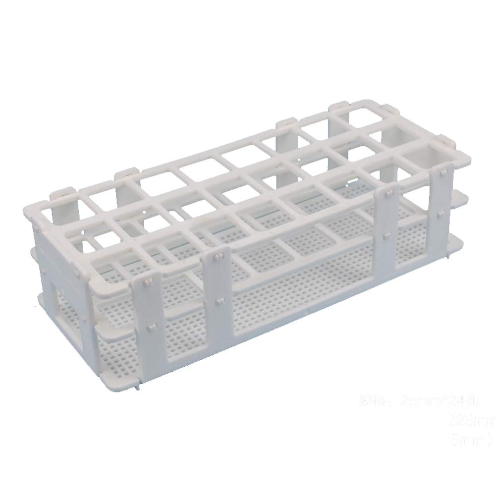 BIPEE Plastic Test Tube Rack, 21 Holes,Test Tube Holder for 50ml Test Tubes, White Vial Holder, Detachable Test Tube Holder Rack (1pcs,21 Holes)