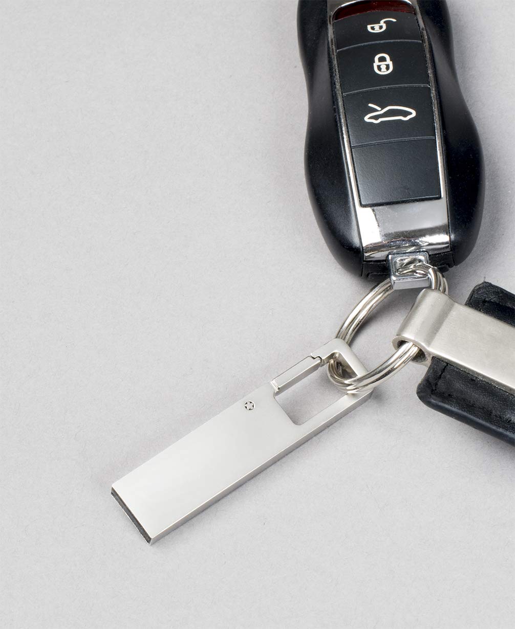 Premium Metal Silver Key Fob USB 2.0 Flash Memory Drive (64GB)