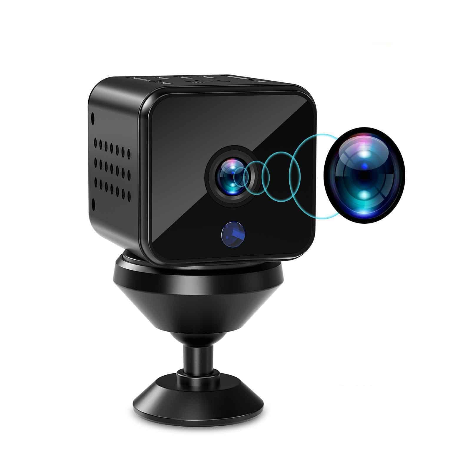 AiTechny Mini Spy Camera 1080P Hidden Camera Portable Security Camera with Phone App, Motion Detection, Night Vision for Indoor with 32GB Micro SD Card (black)