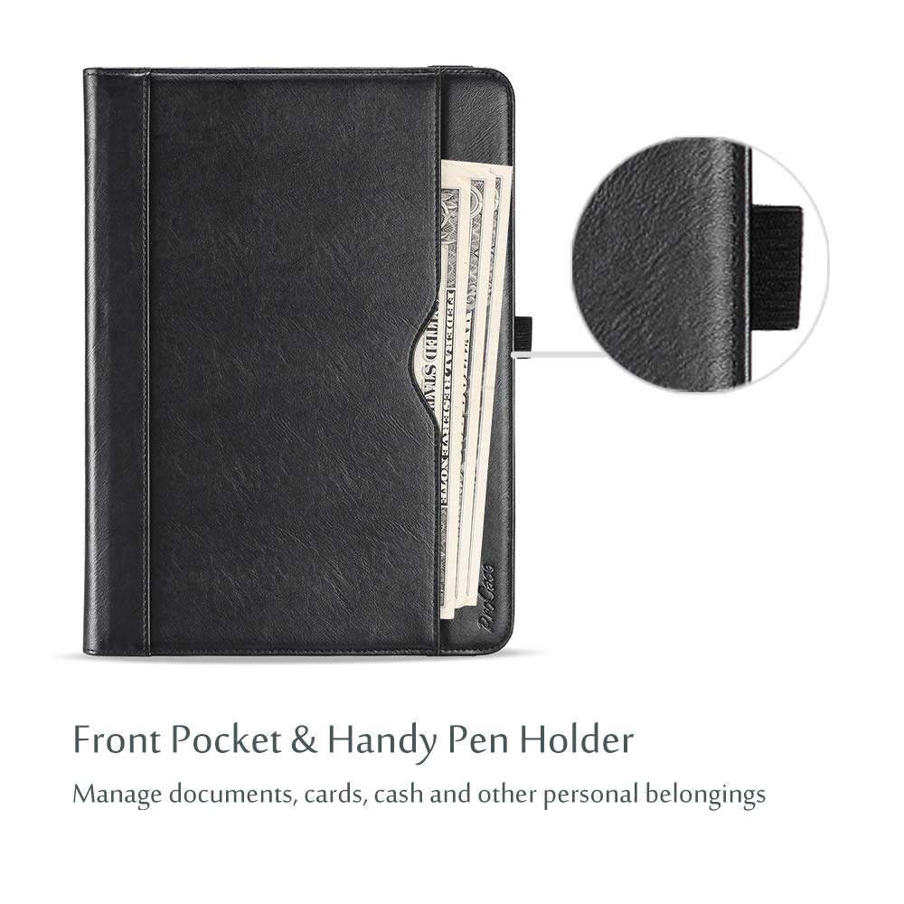 ProCase 7"-8" Inch Universal Tablet Case, Protective Cover Leather Folio Case for 7 8 Inch Android Touchscreen Tablet, with 360 Degree Rotatable Kickstand and Multiple Viewing Angles -Black