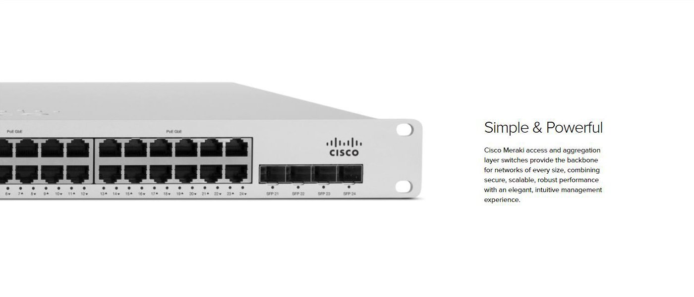 Cisco Meraki MS220-48FP-HW Cloud-Managed L2 48 Port Gigabit 740W PoE Switch