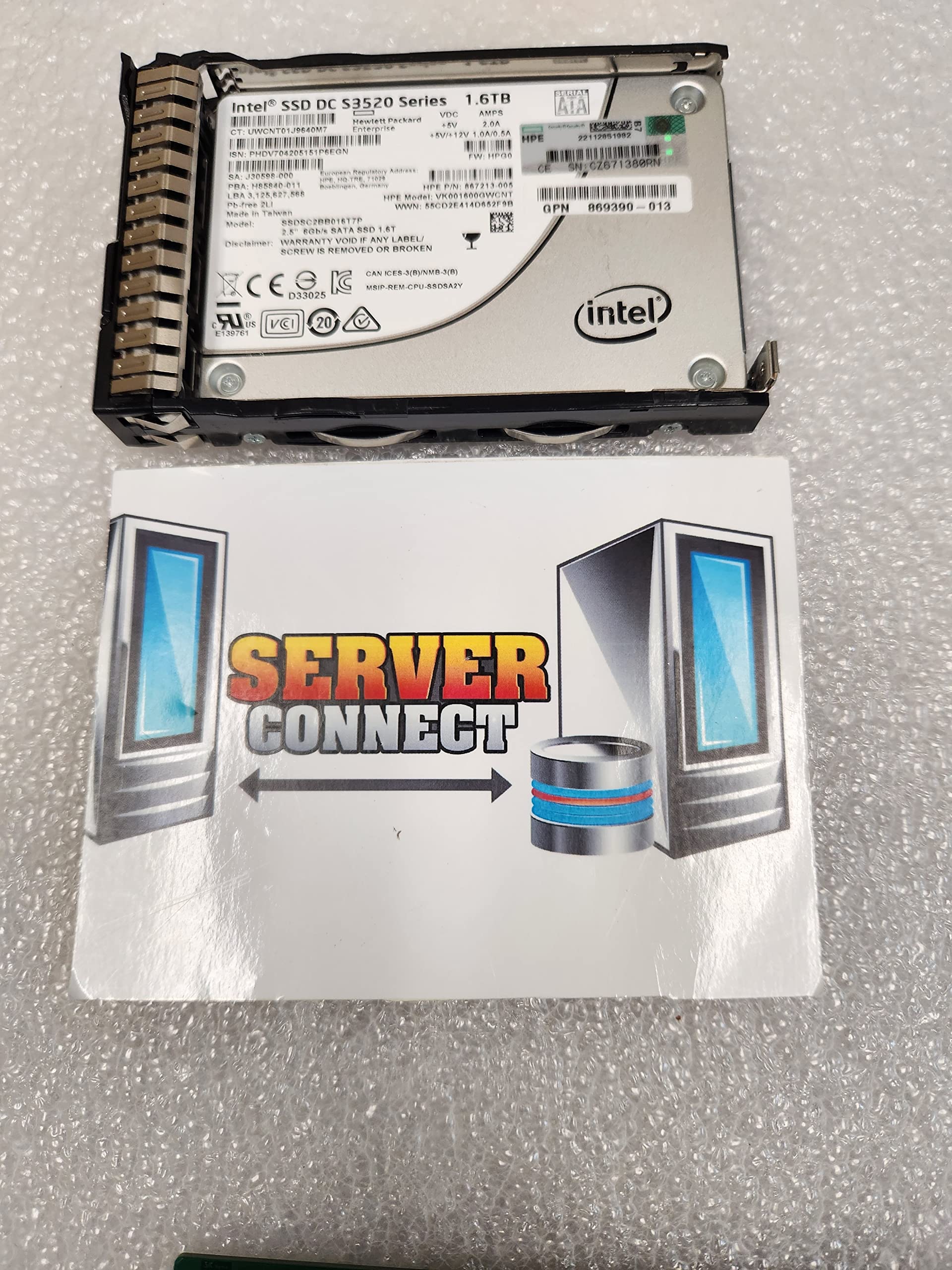 HEWLETT PACKARD 867213-005 HPE 1.6TB 6G SFF SATA SSD SD Hard Drive