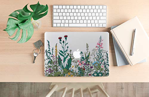 iDonzon Case for MacBook Air 13 inch (A1466/A1369, 2010-2017 Release), 3D Effect Matte Clear See Through Hard Cover & Keyboard Cover Only Compatible Older Version Mac Air 13.3 inch - Garden Flowers