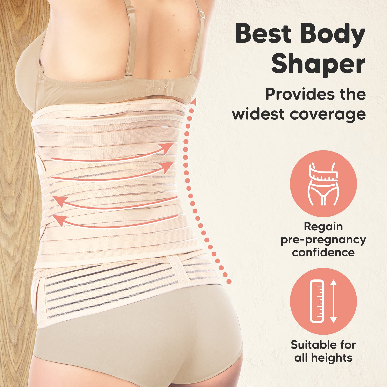 3 in 1 Postpartum Belly Support Recovery Wrap β Postpartum Belly Band, After Birth Brace, Slimming Girdles, Body Shaper Waist Shapewear, Post Surgery Pregnancy Belly Support Band (Classic Ivory, XL)