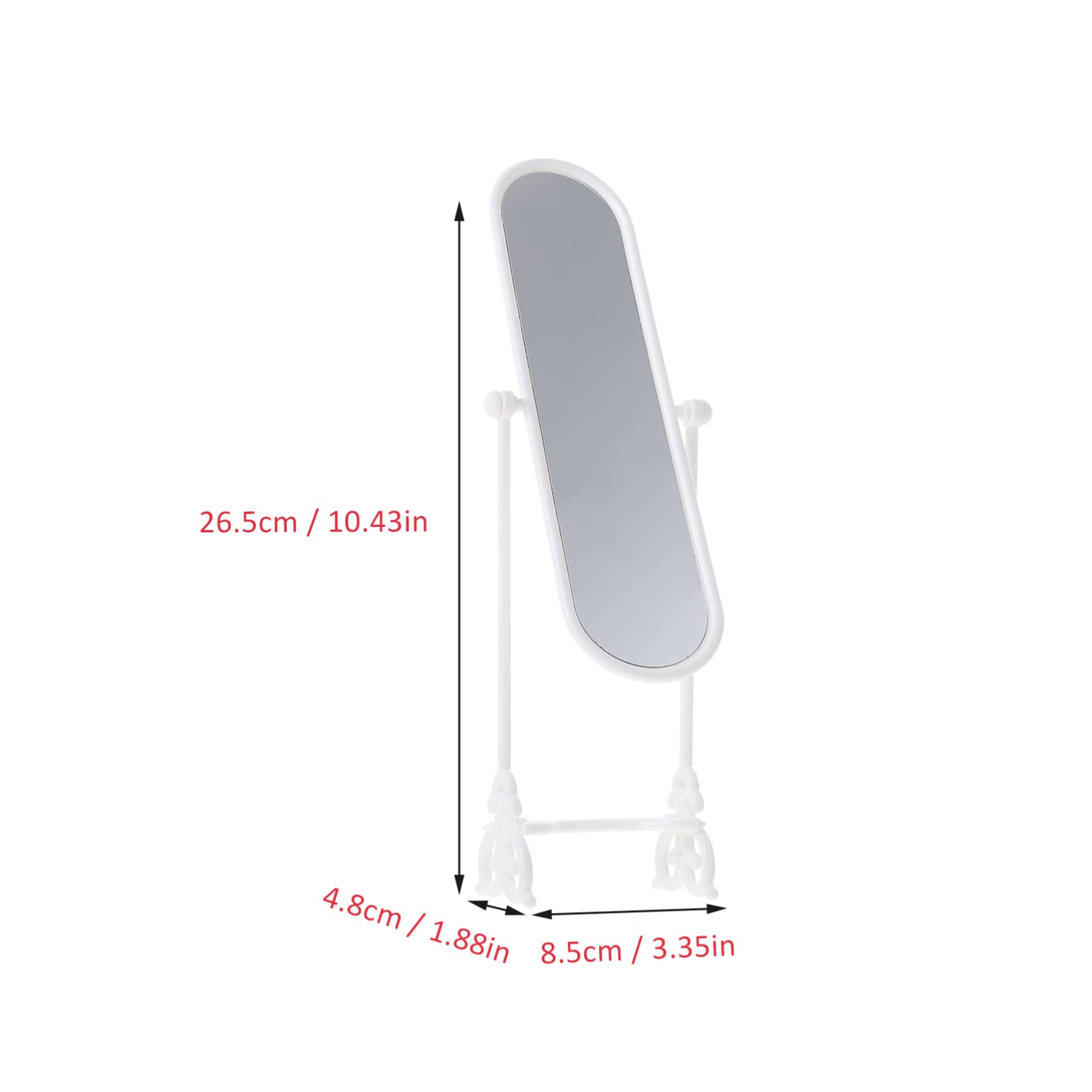 ARTIBETTER 2 Sets Miniature Standing Dressing Mirror Miniatures Dolls House Mirror for Dollhouse DIY Craft Bedroom Furniture