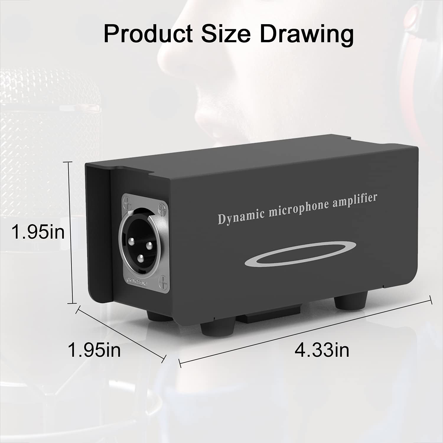 Microphone Preamp for Shure SM7B /SM58 /55SH Machine SMM-205 Dynamic Mircophone Preamp Booster for Livestream/Broadcast/Podcast/Vocal Recordings(GRAY)