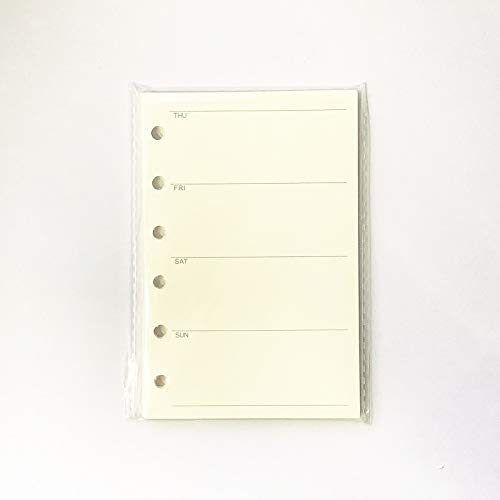 A7 Planner Refill, A7 Agenda Refill for Filofax,Undated, Monday Starts on Left, 6 Hole/100gsm, 45sheets/90pages,4.84 x 3.23'', Harphia(A7 Weekly Plan)