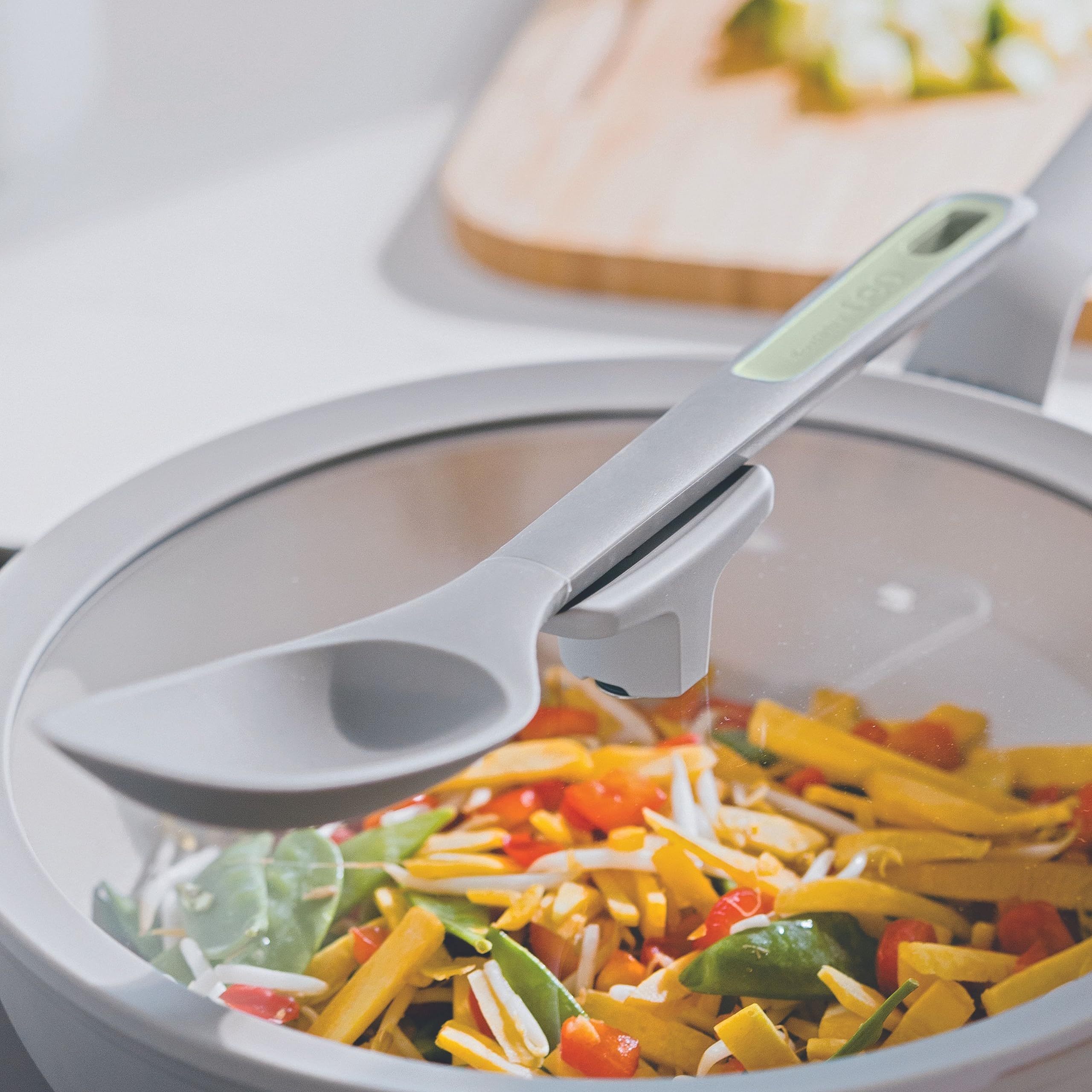 BergHOFF Balance Non-stick Ceramic Stockpot 8", 3.3qt., Multifunctional Glass Lid, Recycled Aluminum, CeraGreen Non-toxic Coating, Stay-cool Handle, Induction Pan, For Stew Soup Steam, Moonmist