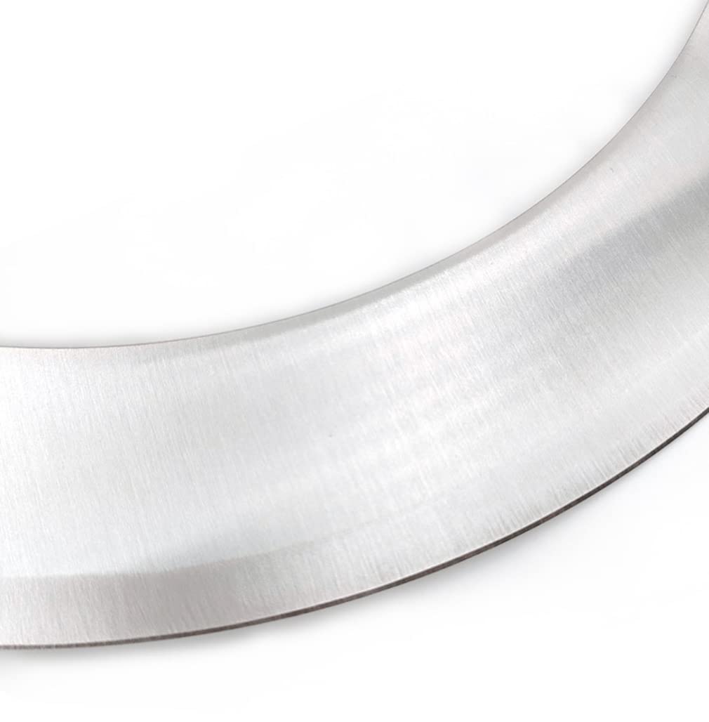 8.7 Inch Stainless Steel Mezzaluna Knife - Salad Chopper Rocker Pizza Cutter Rocker Knife Curved Blade Sharp Blade Double Handle Fruit Vegetable Mincing Knife