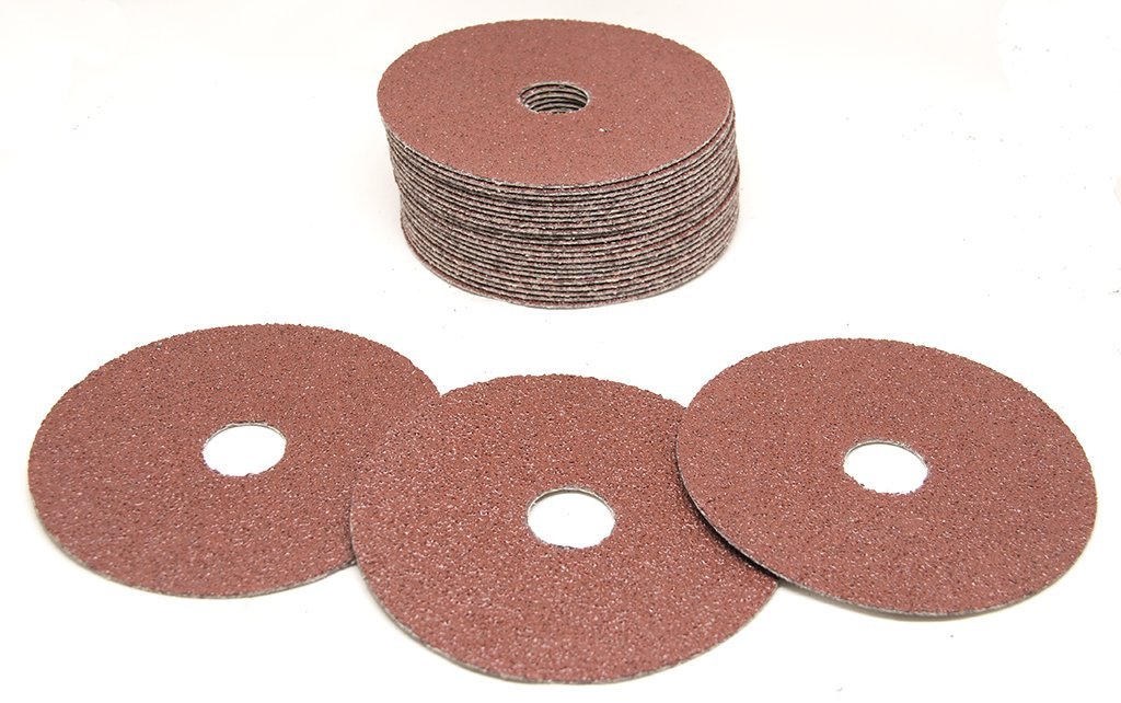 Benchmark Abrasives 4 1/2 Inch Sanding Discs Aluminum Oxide Resin Fiber Grinding Disc for Grinding, Stripping on Wood, Fiberglass, Metal, 7/8" Arbor Angle Grinder Sanding Disc, 25 Pack - 80 Grit
