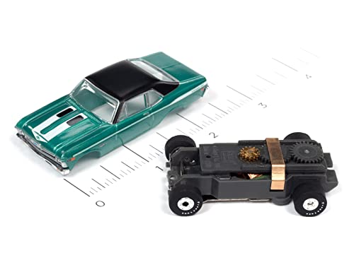 Auto World Thunderjet OK Used Cars 1969 Chevrolet Nova SS (Green) HO Scale Slot Car