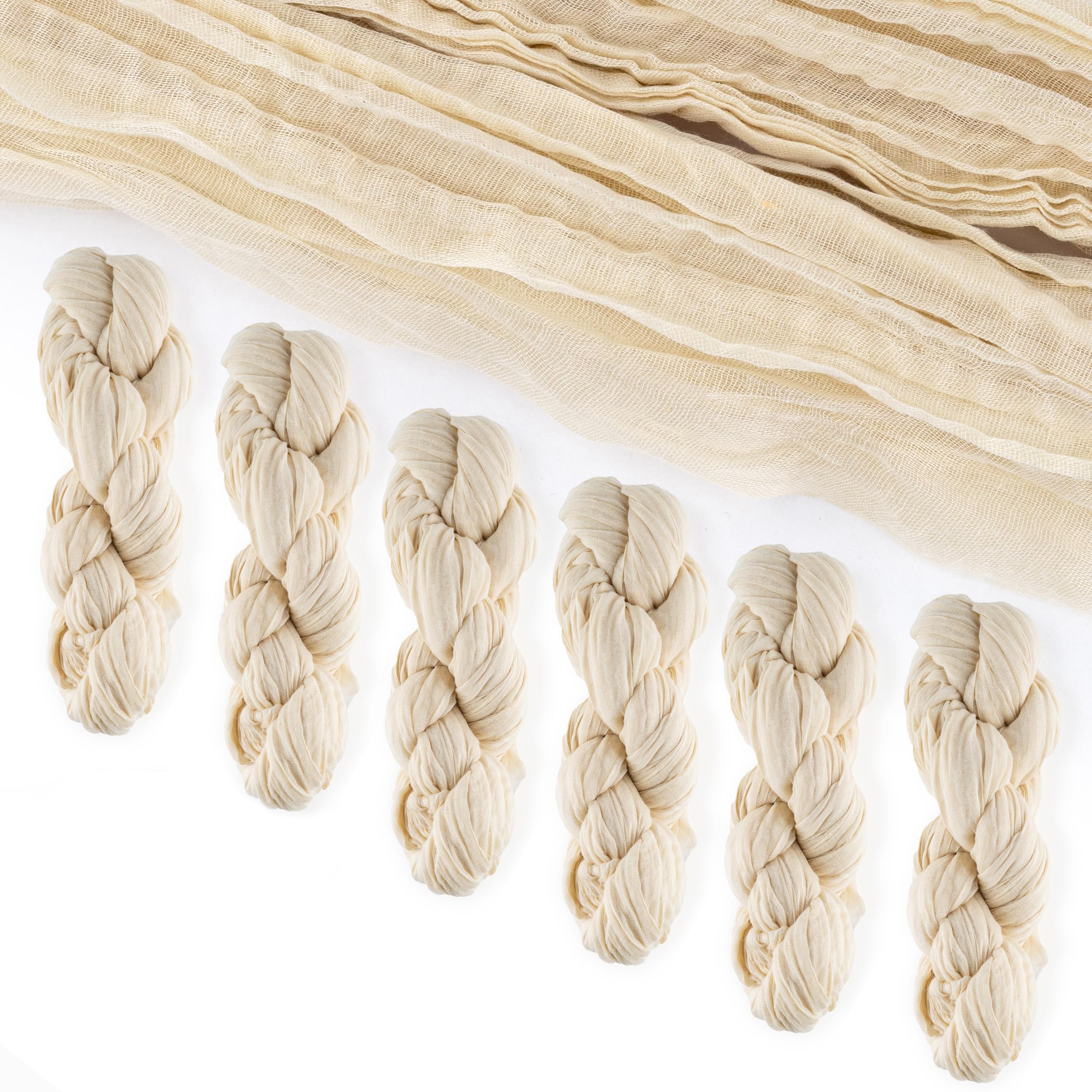 6 Pack Cheese Cloth Table Runners, 10 Foot Cheesecloth Table Runner Boho, Cheesecloth Table Runner 35x120, Ivory Cheesecloth Table Runner, Ivory Table Runners, Wedding Arch Draping Fabric