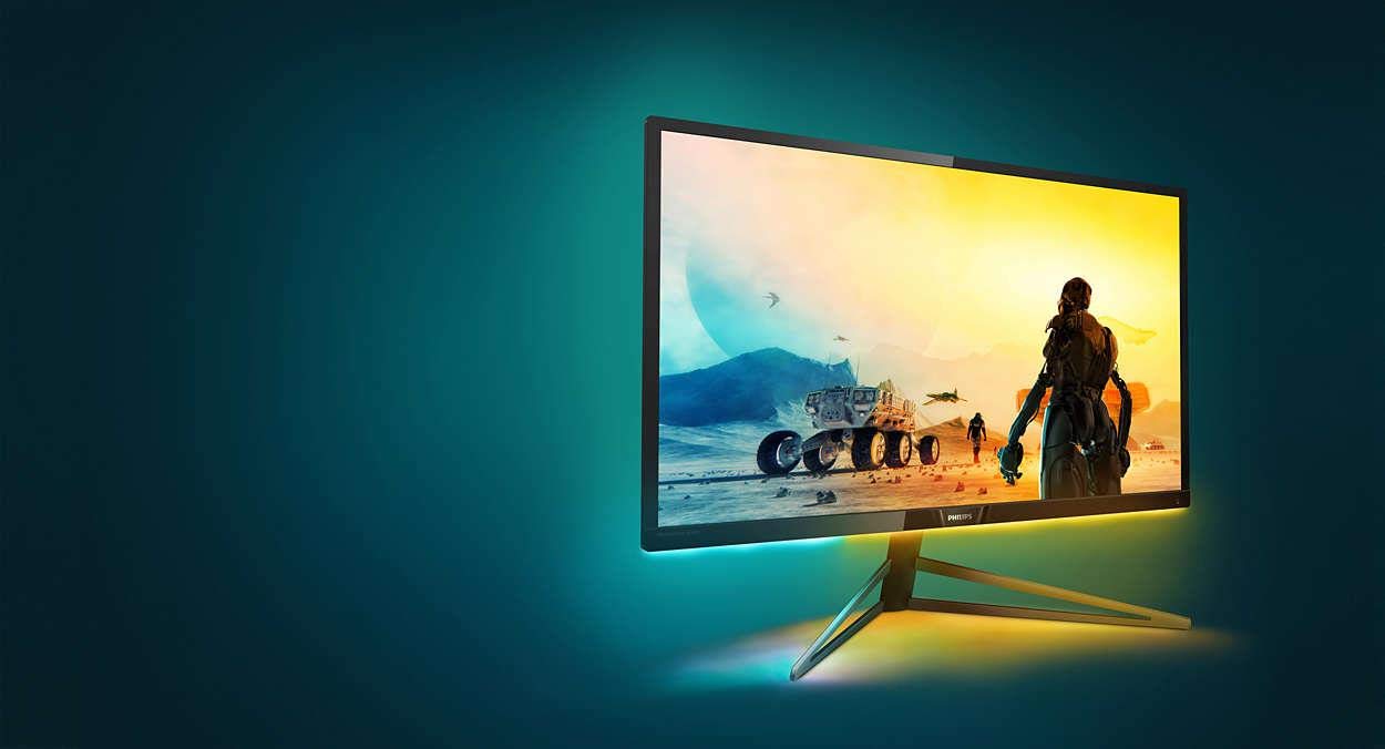 Philips Gaming 326M6VJRMB - 32 inch 4K UHD Monitor, 60Hz, 4ms, MVA, HDR600, Speakers, Height Adjust, Ambiglow (3840 x 2160, 600 cd/m², HDMI/DP/USB 3.0)