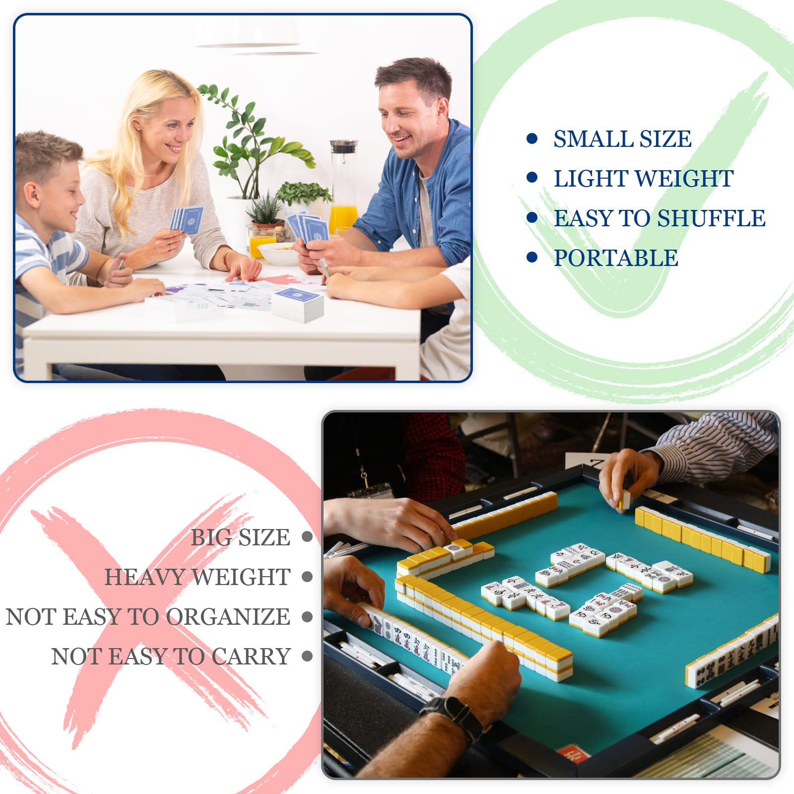 Civaner Mahjong Cards Playing Cards Chinese Mah Jongg 2025 American Majhong Games Large Print Handheld Poker Mahjong Playing Cards with 4 Dices HomeTable Game