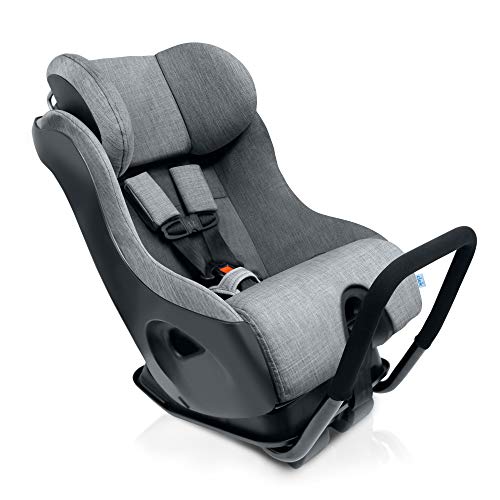 Clek Fllo Convertible Car Seat - Compact Design for 3-Across Seating, Extended Rear-Facing with Anti-Rebound Bar (Thunder)
