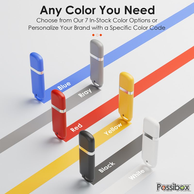 Possibox Custom Promotional USB Flash Drive 128MB Printed with Your Logo - as Campaign Gift Bulk - 500 Pack