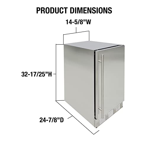 BRAMA Ice Maker Machine 50/lbs. Ice Daily Undercounter Built-in or Freestanding Stainless Steel Construction with Reversible Door and Auto Shut Off for Indoor or Outdoor Use, Metallic