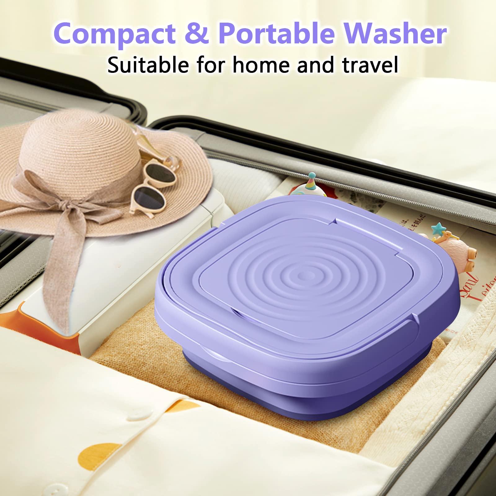 6.5L Portable Washing Machine and Dryer Combo for Travel with Disinfection - Folds for Apartments, Dorms, Camping, RV