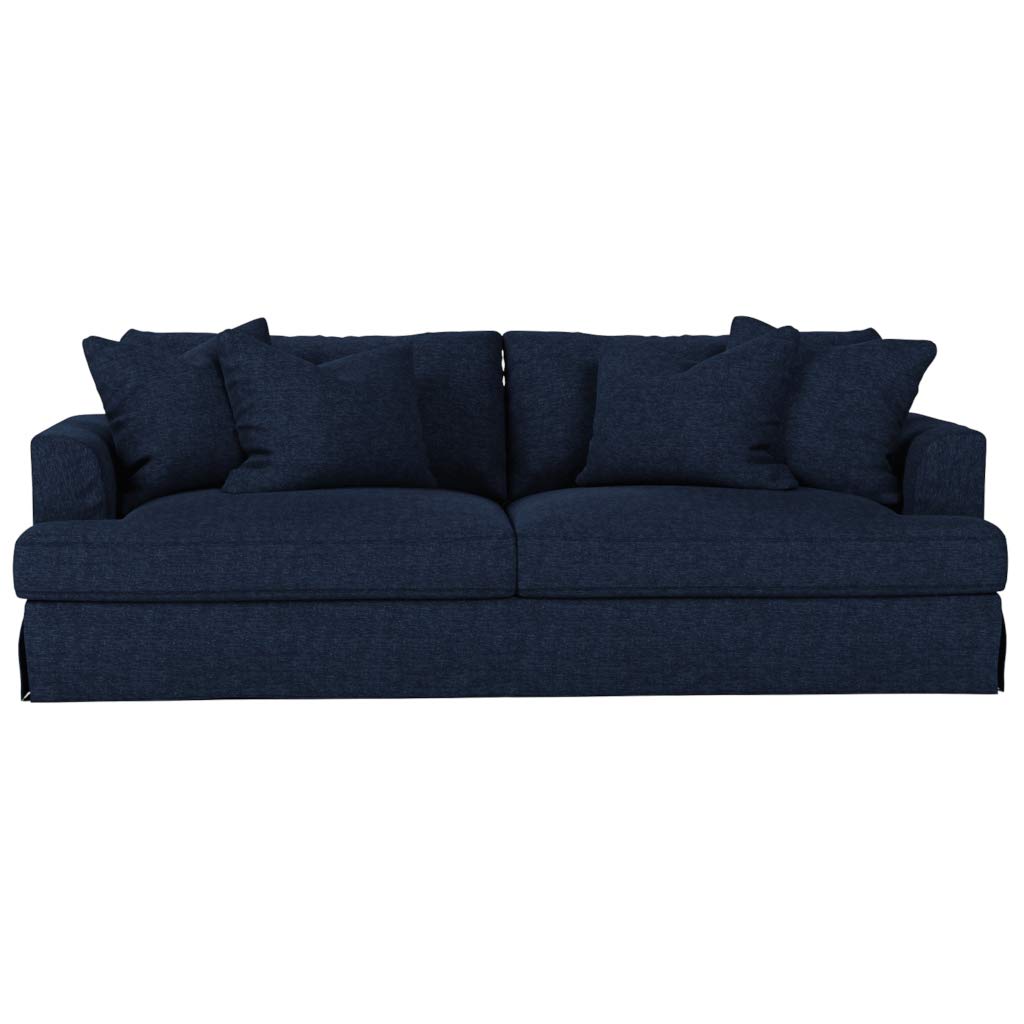 Sunset Trading Newport Slipcovered Sofas, Large 94" Wide Stationary, Performance Fabric Navy Blue (SY-130000-391049)