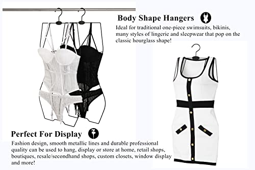 Black Full Body Shape with Chest Metal Wire Swimwear Swimsuit Hanger for Bikini Display Lingerie Hangers(10Pack,Black)