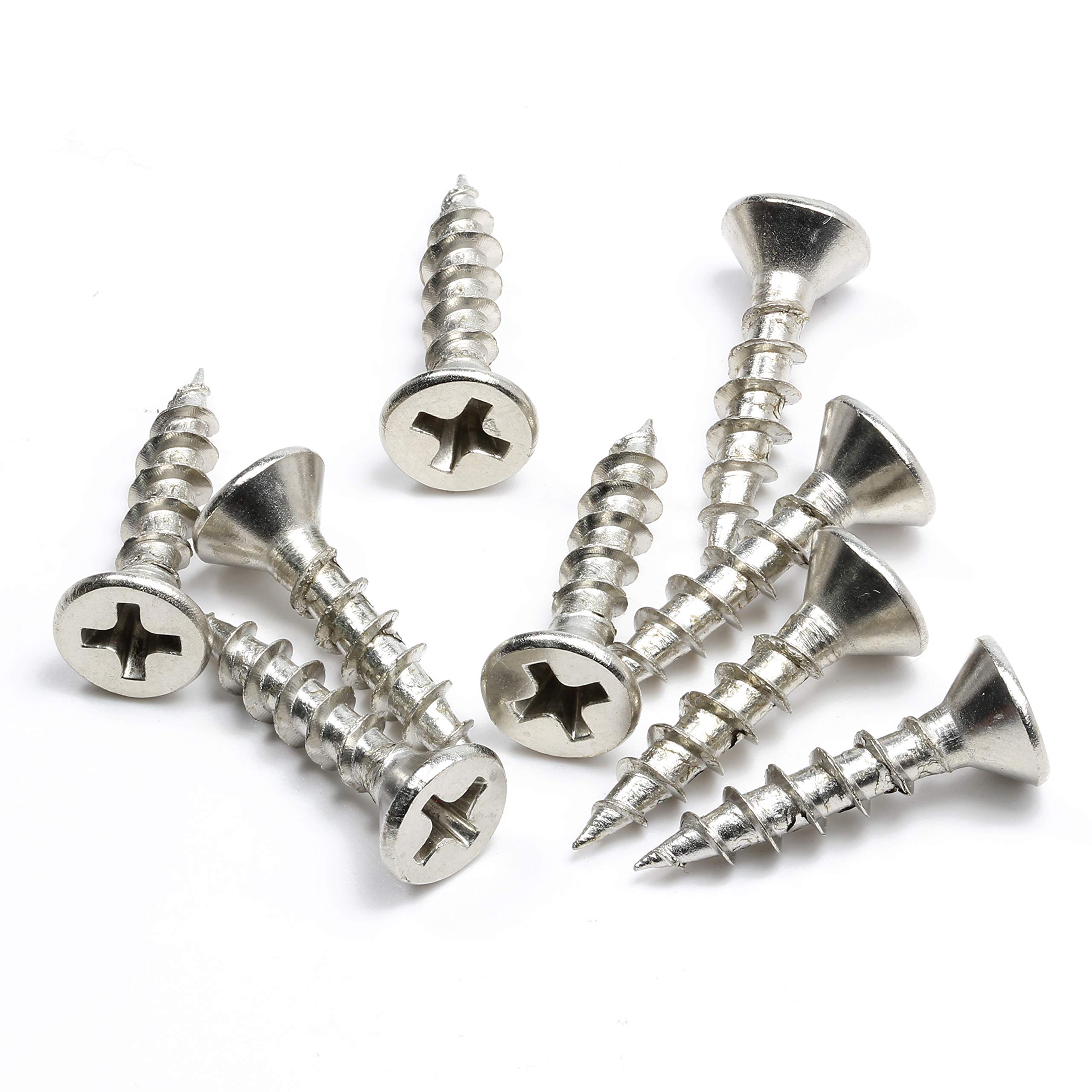 Rok Hardware #7 x 3/4" Standard Thread Phillips Flat Head MDF Wood Screws Nickel Plated S7X34FPCN (100)