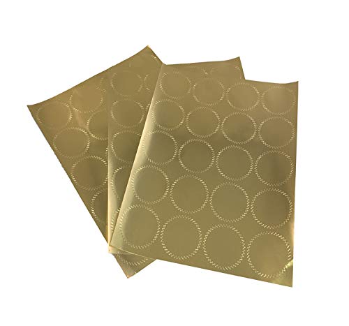 Gold Wafer Seals 1 5/8"- 5 Sheets, 100 Gold Wafer Seals