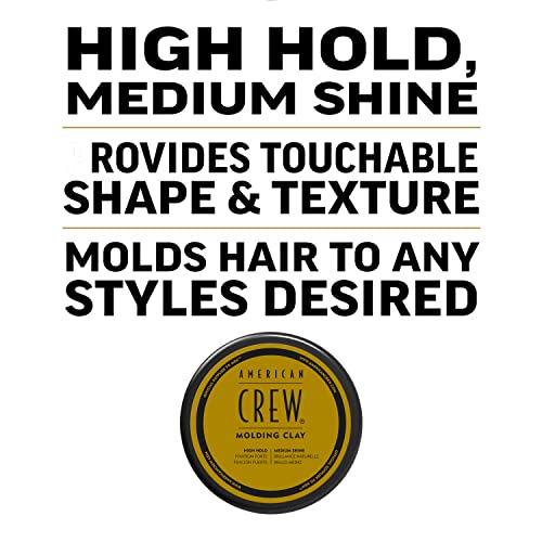 American Crew Men's Hair Molding Clay, Like Hair Gel with Strong Hold & Medium Shine, 3 Oz (Pack of 1)